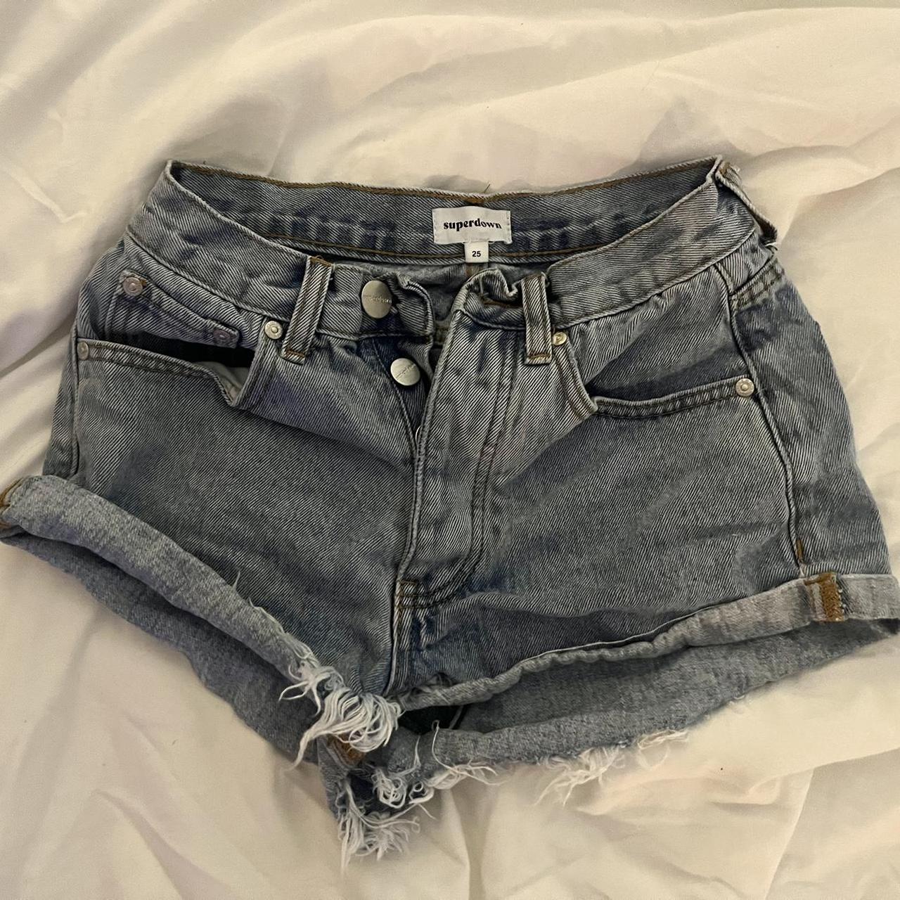 superdown high rise jean shorts size :25... - Depop