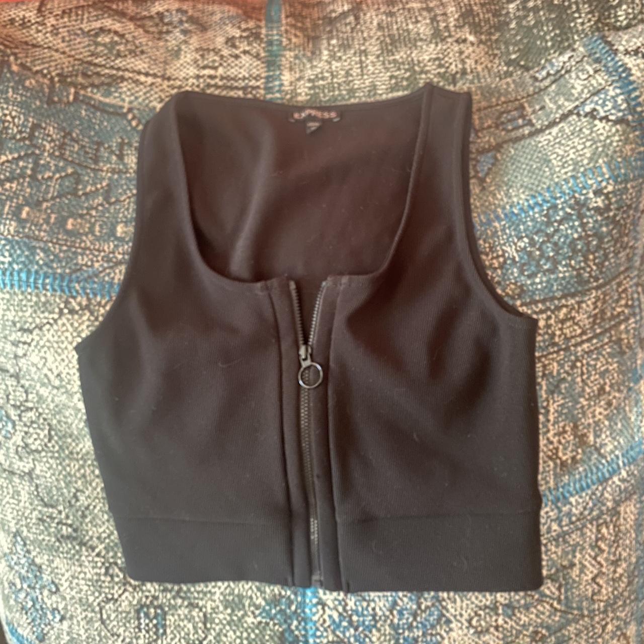 Express black zip up tank size xs - Depop