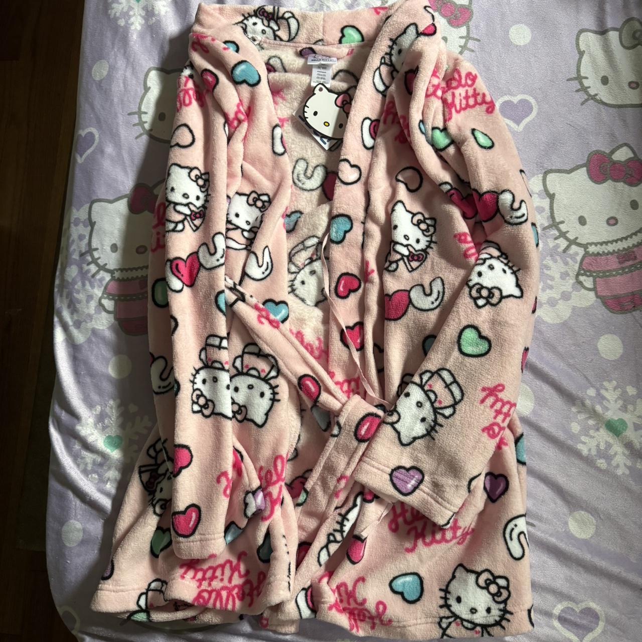 Sanrio hello kitty fleece soft robe size x-large XL... - Depop