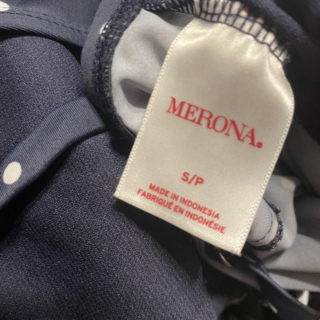 Navy blue Vintage Merona polka dot bathing suit... - Depop