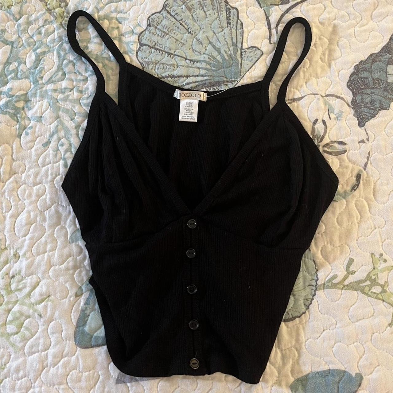 cute black cropped tank top - Depop