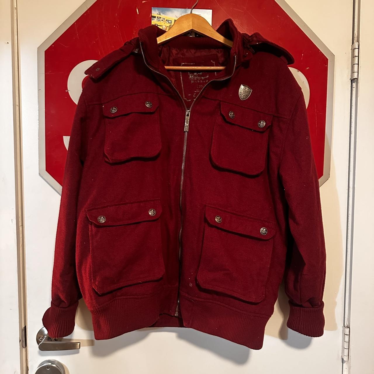 Vintage Heavy duty red jacket with detachable... - Depop