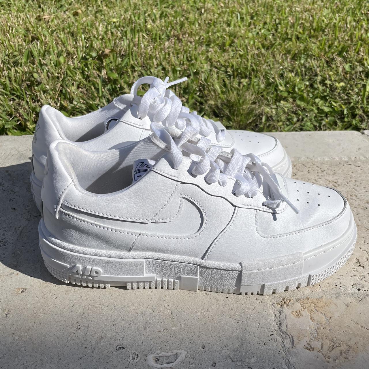 nike forces size 8.5 very new and clean repop:... - Depop