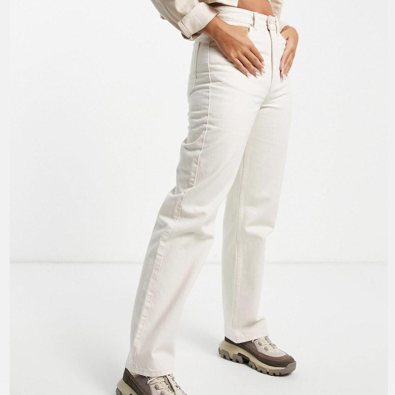 Weekday Rowe jeans in Ecru W27L30 Has a high... - Depop