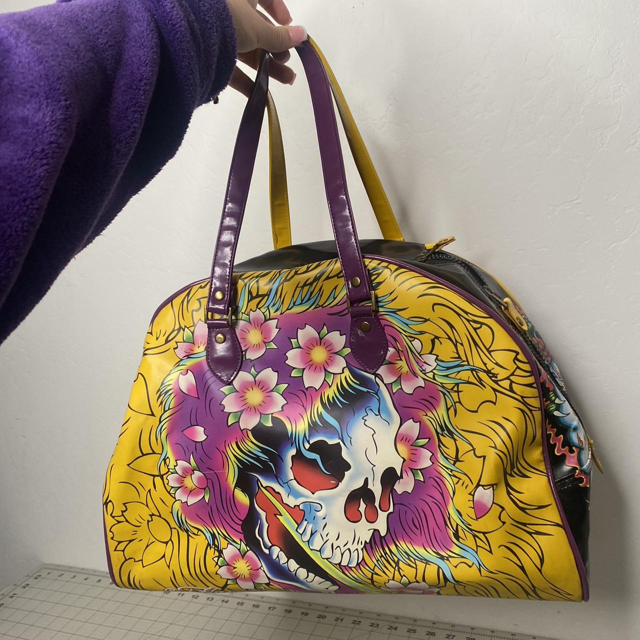 Insane vintage authentic Ed hardy graphic bag.... - Depop