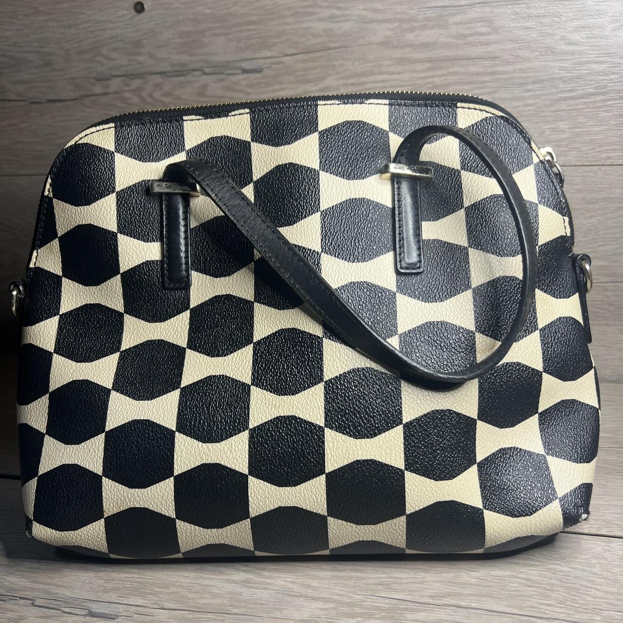 Kate Spade New York black and white checkerboard... | Depop
