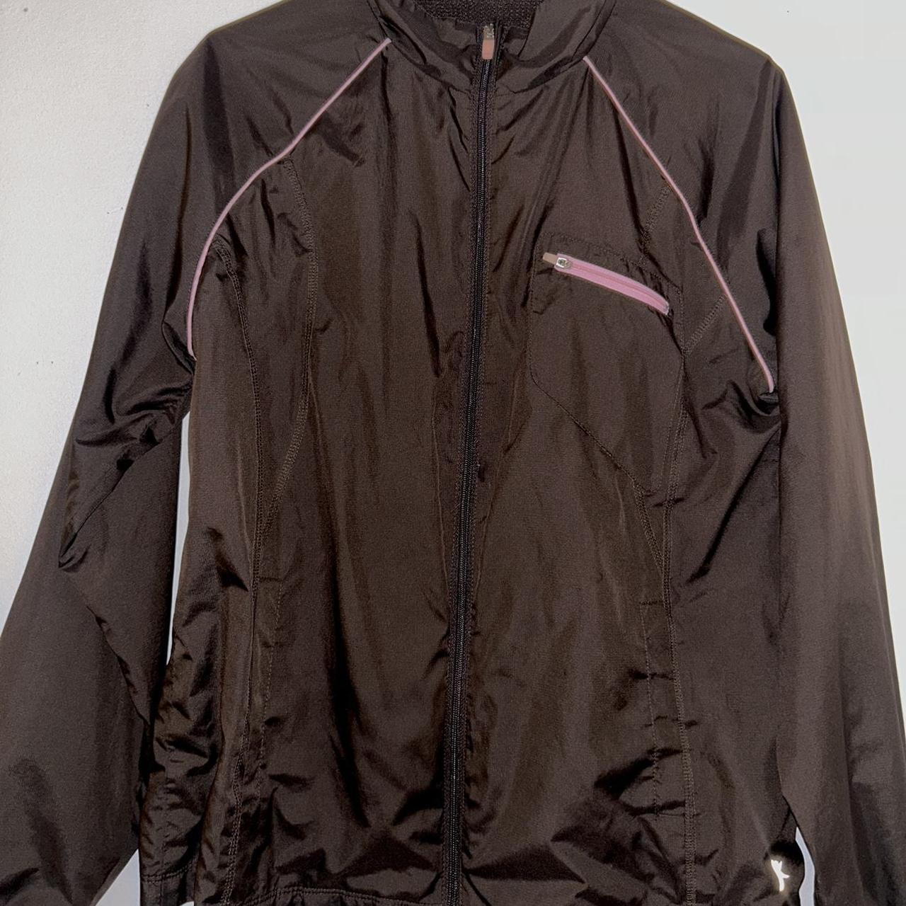 Large brown and pink wind breaker - Depop