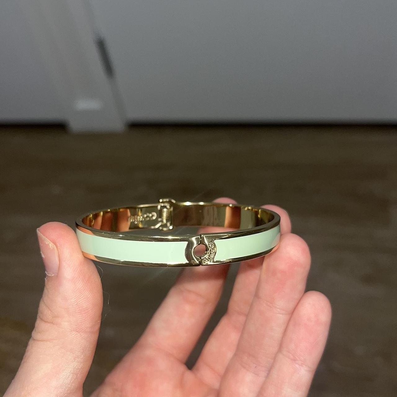 mimco teal and gold bangle. never worn, perfect... - Depop
