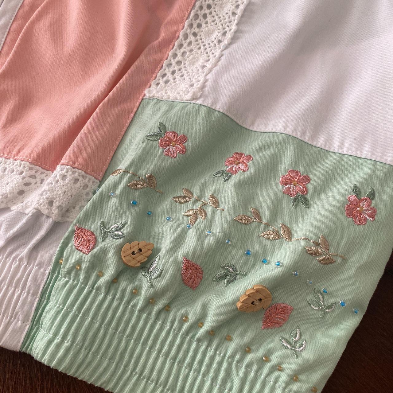 Vintage 80s/90s Patchwork Handkerchief Pastel Color... - Depop