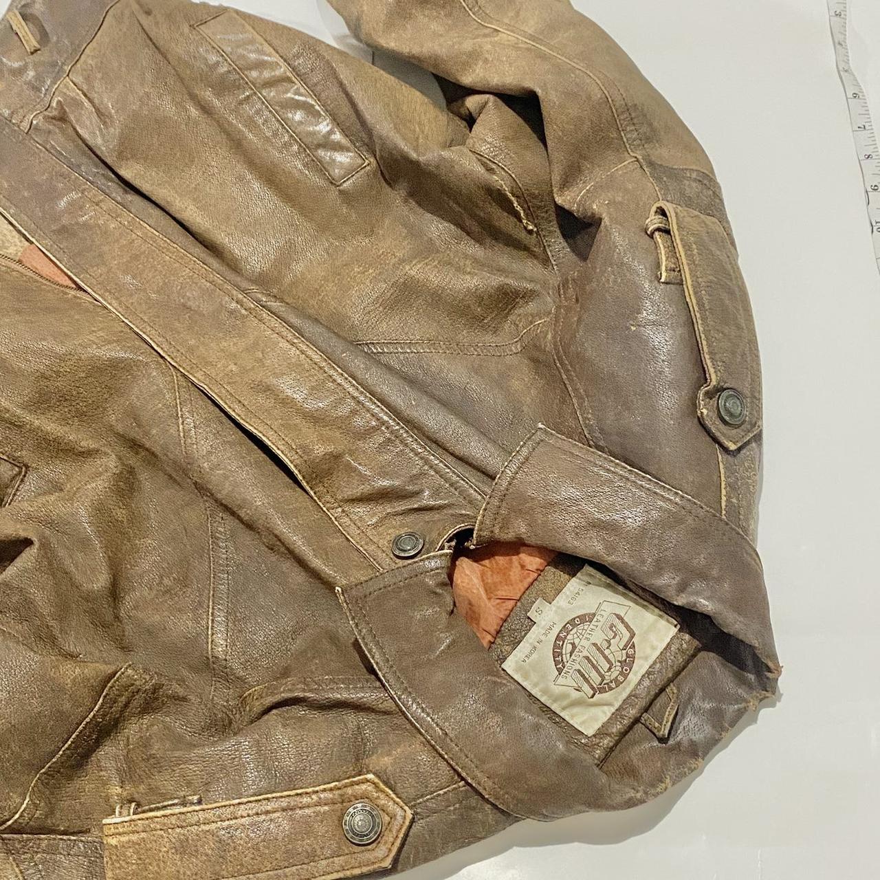 Global identity leather jacket Sz S missing the... - Depop