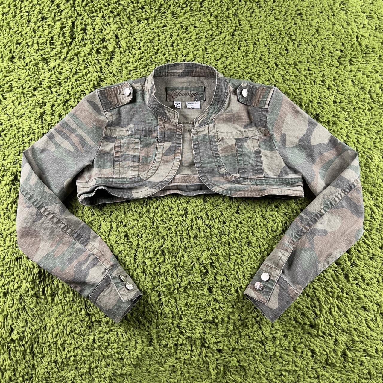 The Cadet jacket 00’s mega cropped bolero camo... - Depop