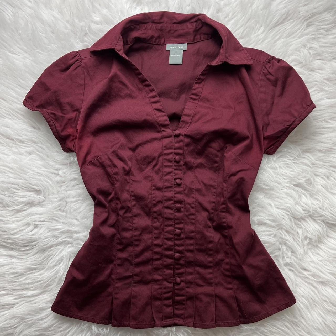 The Ritual top 00’s era ox blood red button down... | Depop