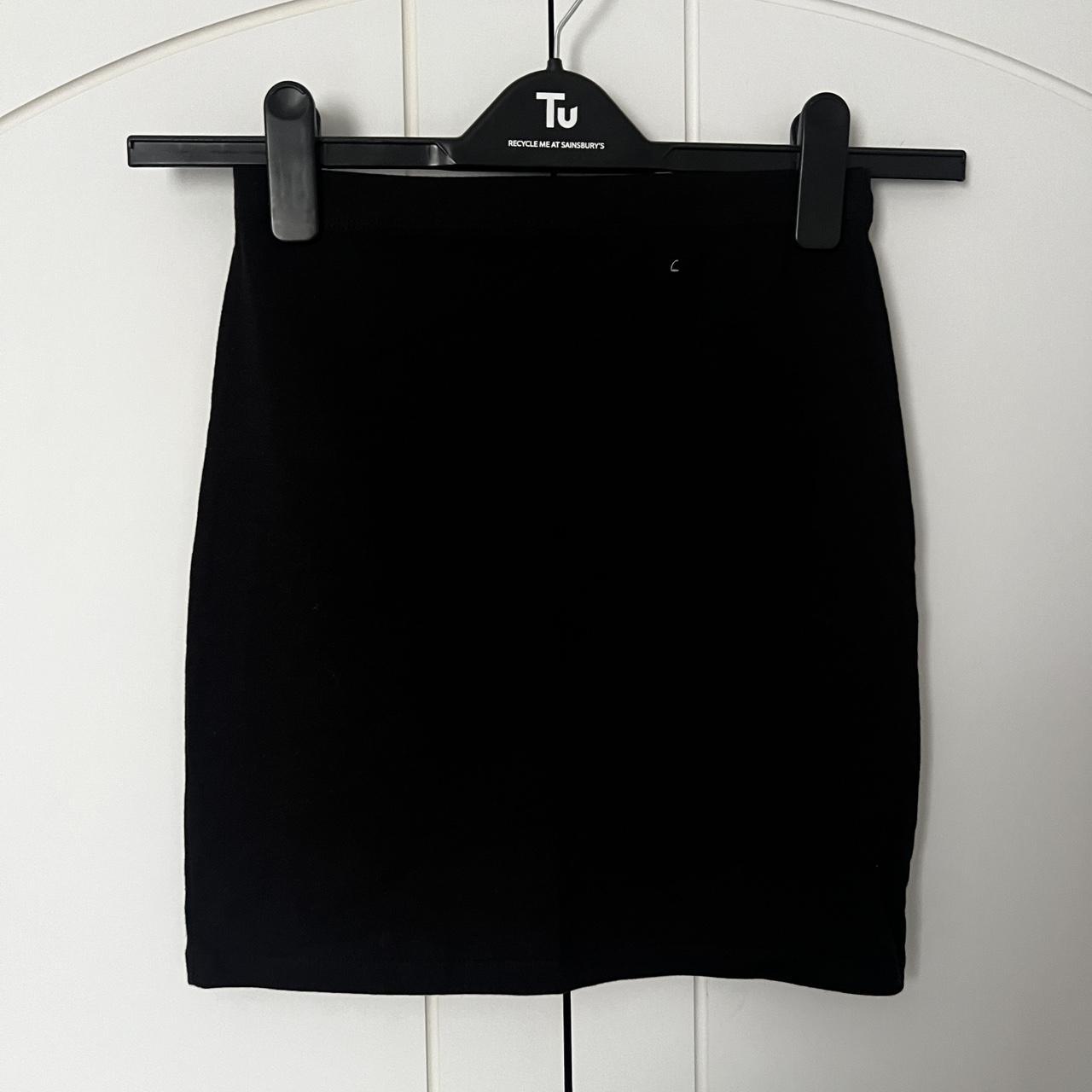 primark black mini skirt size 6 worn once so... - Depop