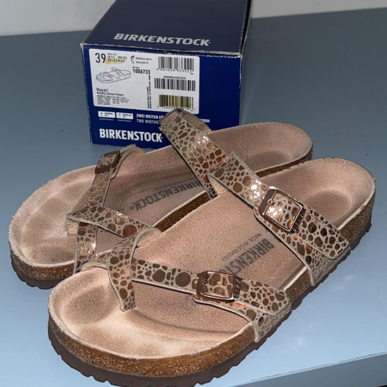 Metálica Stones Copper Birkenstock Mayari sandals... | Depop