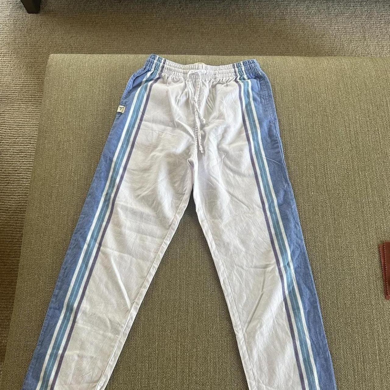 Toms trunks linen white classic lounge pants, size... - Depop