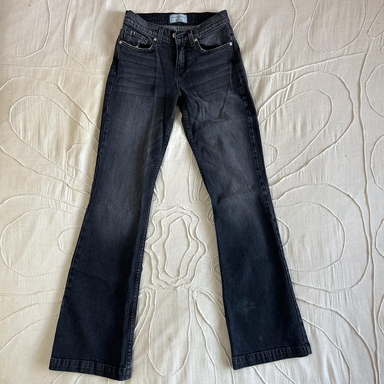 black revice low rise flare jeans size 25/32 never... - Depop