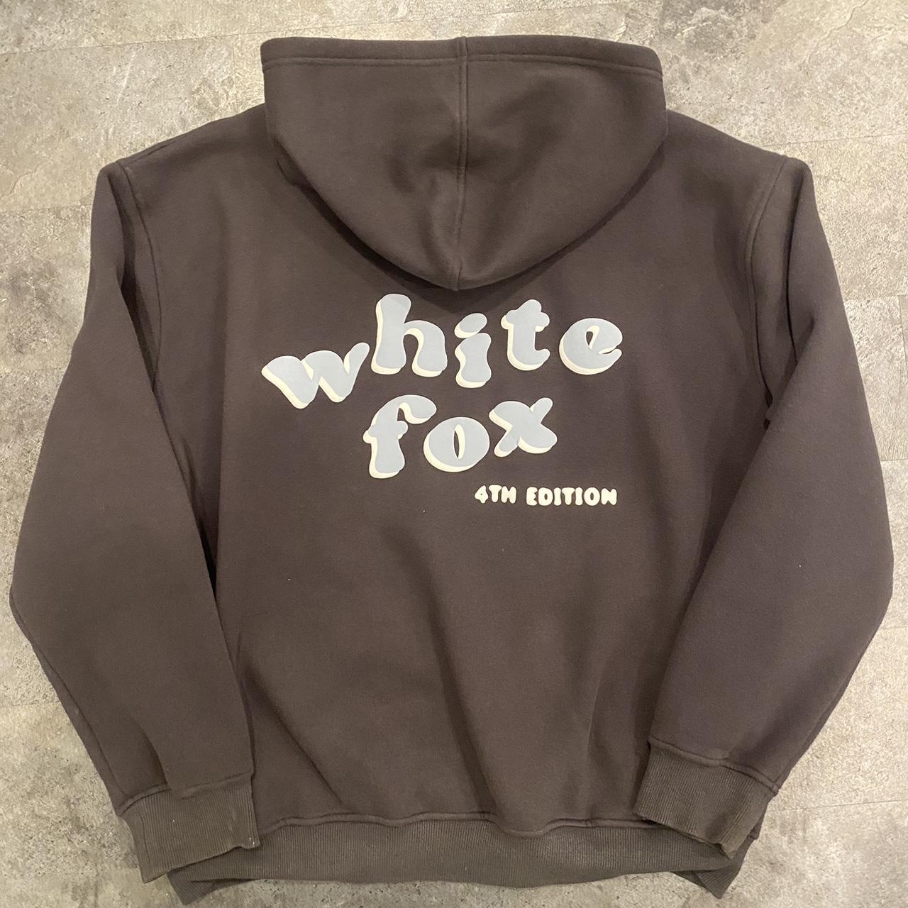 White Fox Hoodie Size - L/XL Charcoal Grey... - Depop