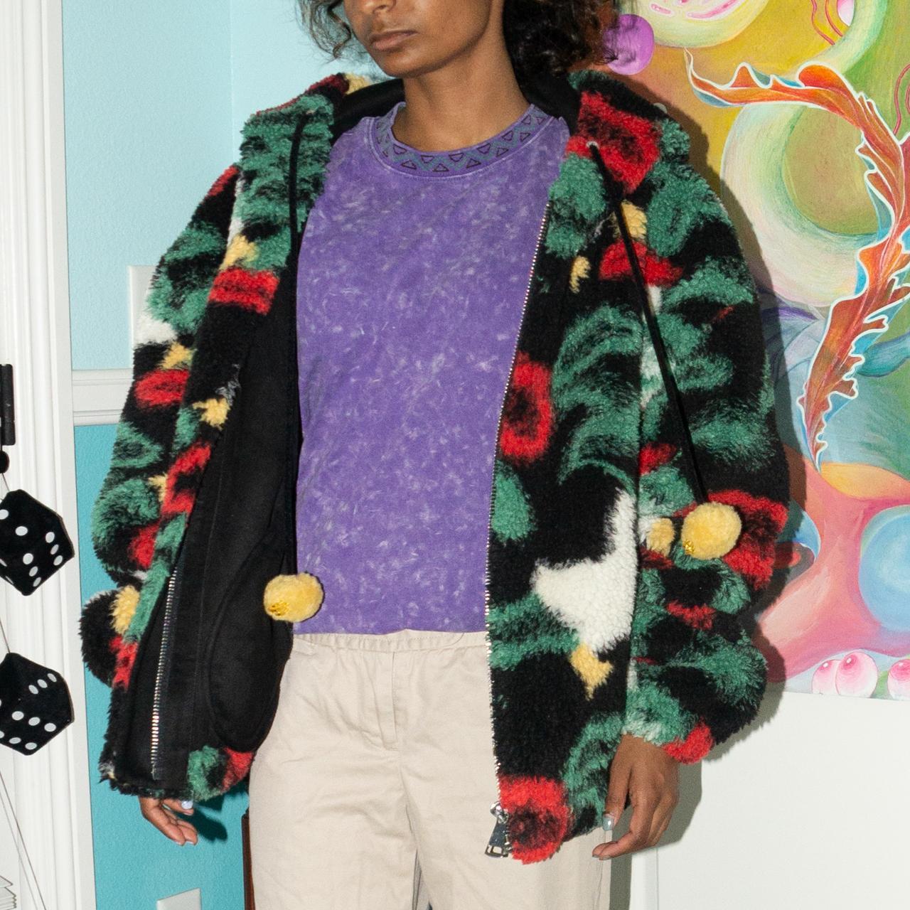 MUKZIN Retro Hooded Grain Plush Eco-friendly Fur... - Depop