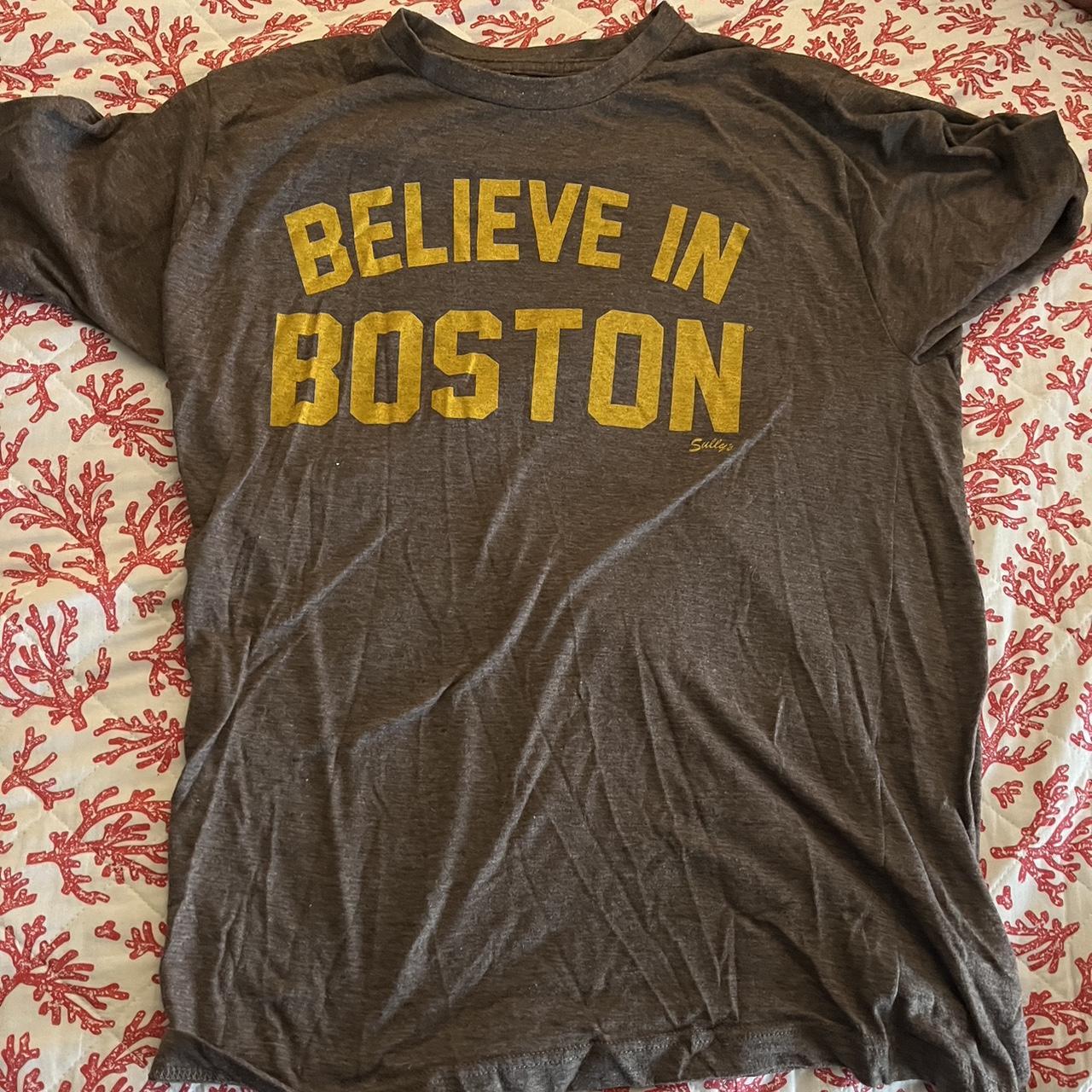 Sullys Brand “BELIEVE IN BOSTON” shirt SIZE LARGE in... - Depop