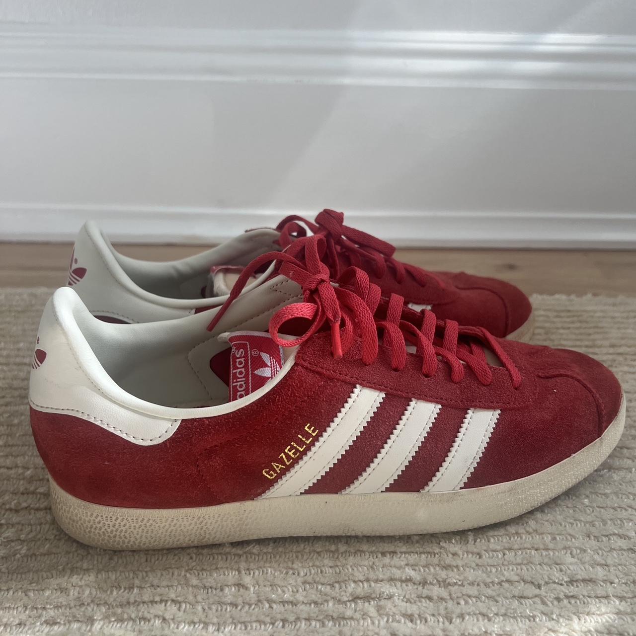 Red Adidas Gazelles ️‍🔥 Size 9W/6M ️‍🔥 Near Perfect... - Depop