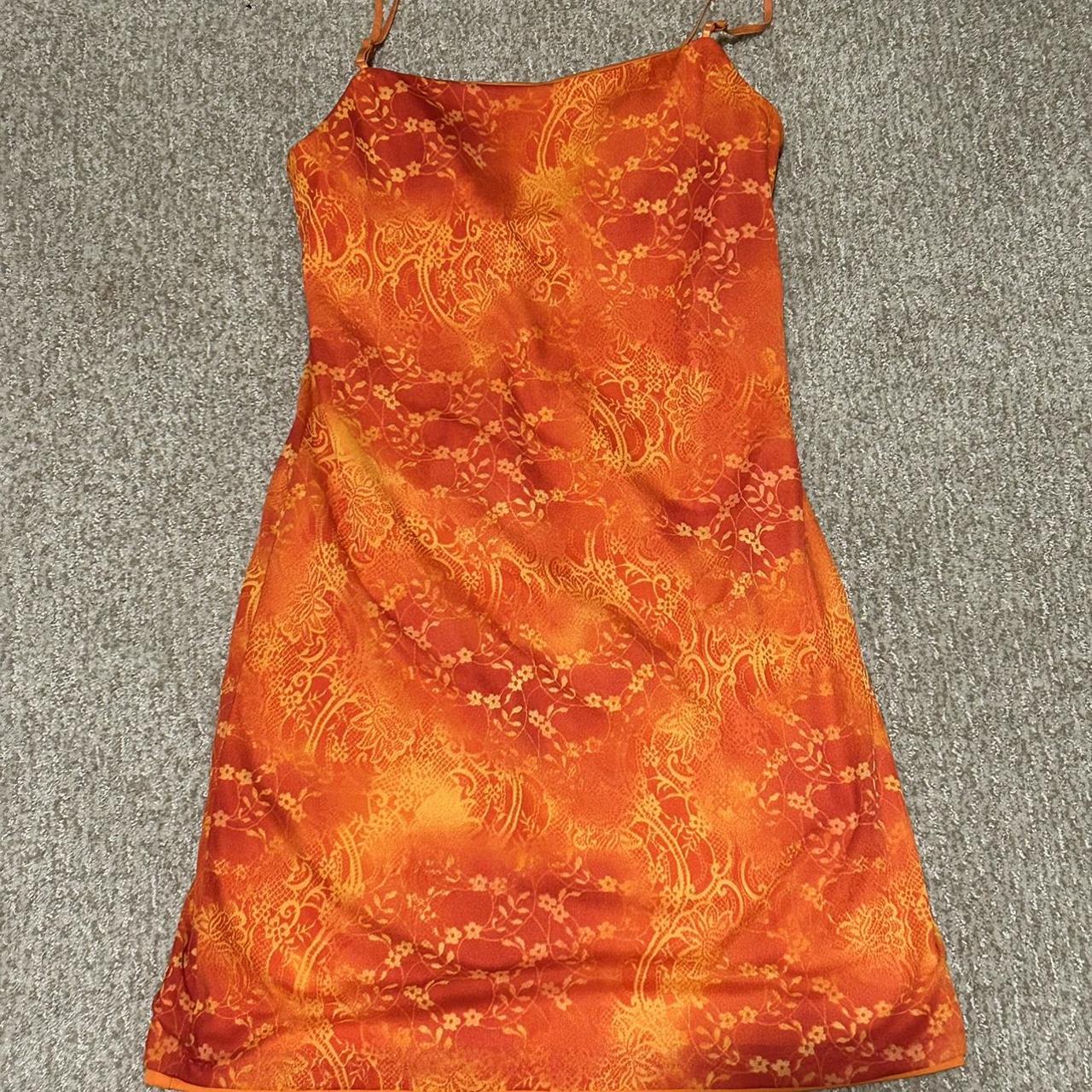 City triangles orange 90s mini dress with gorgeous... - Depop