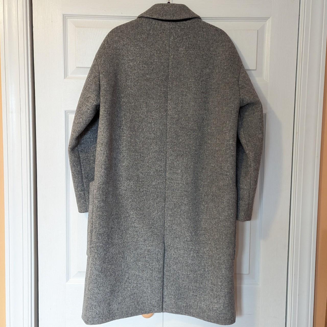 Madewell long wool topcoat in marled grey. Fully... - Depop