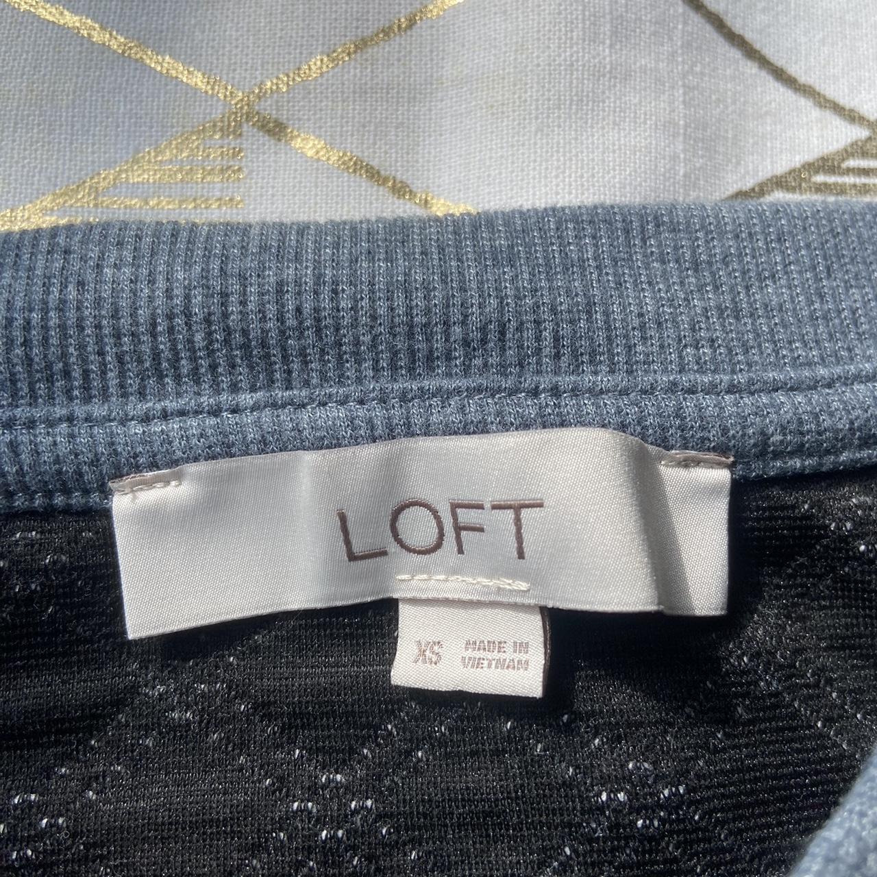 Loft solid dark grey diamond quilted sweatshirt... - Depop