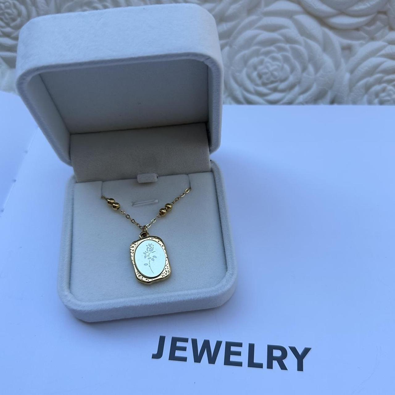 unique square magic mirror rose flower pendant with... - Depop