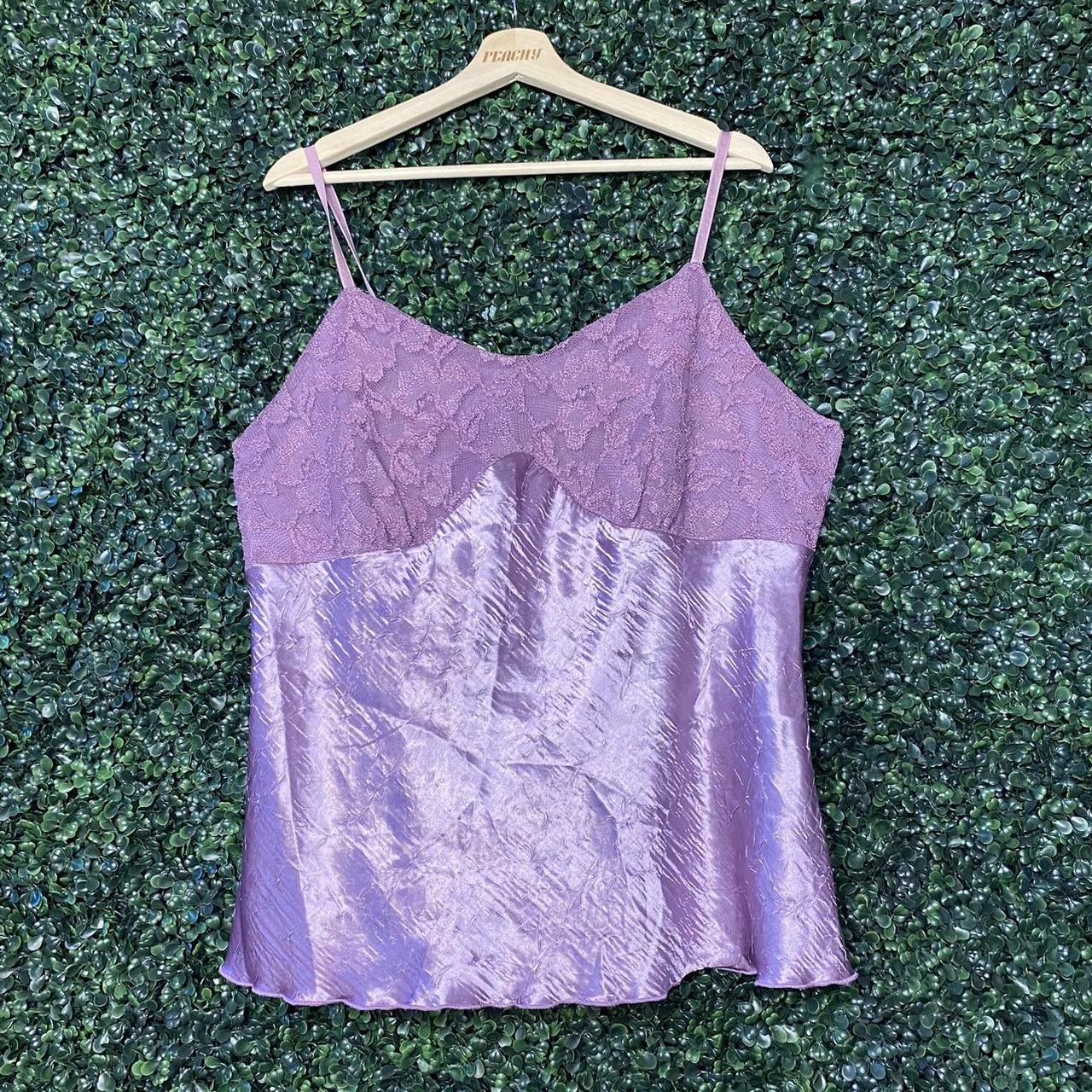 Vintage Y2K lavender silky cami top Soft and... - Depop