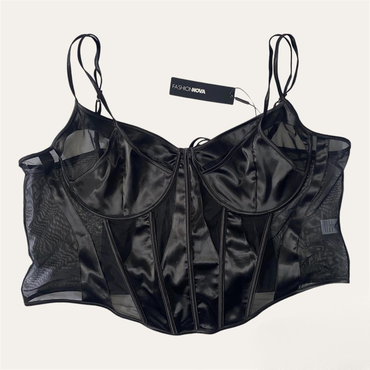 plus size black corset top with adjustable straps.... - Depop