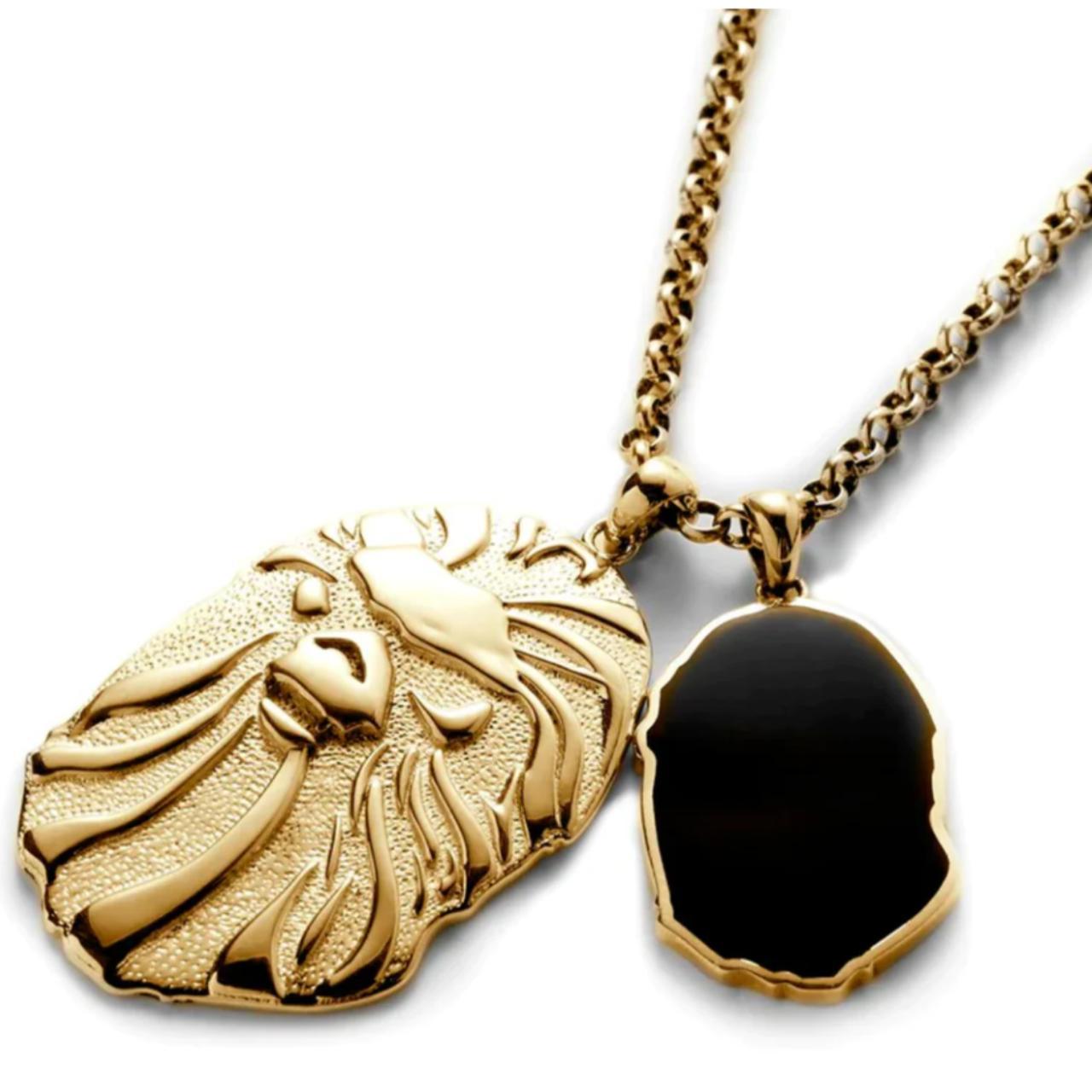 BAPE BLACK 24K Gold Plated Ape Head... | Depop