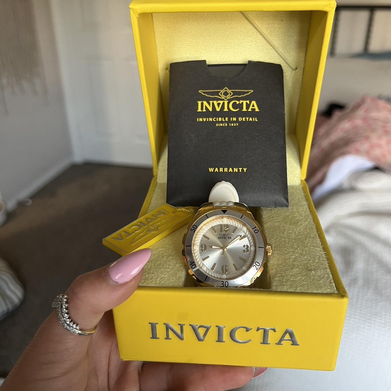 Invicta white and gold watch. Angel Lady. White... - Depop