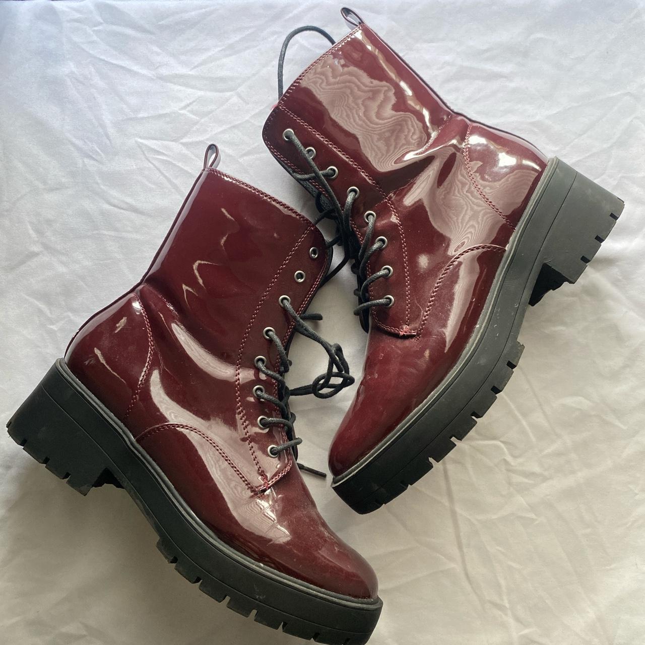 Burgundy boots women’s size:7 - Depop