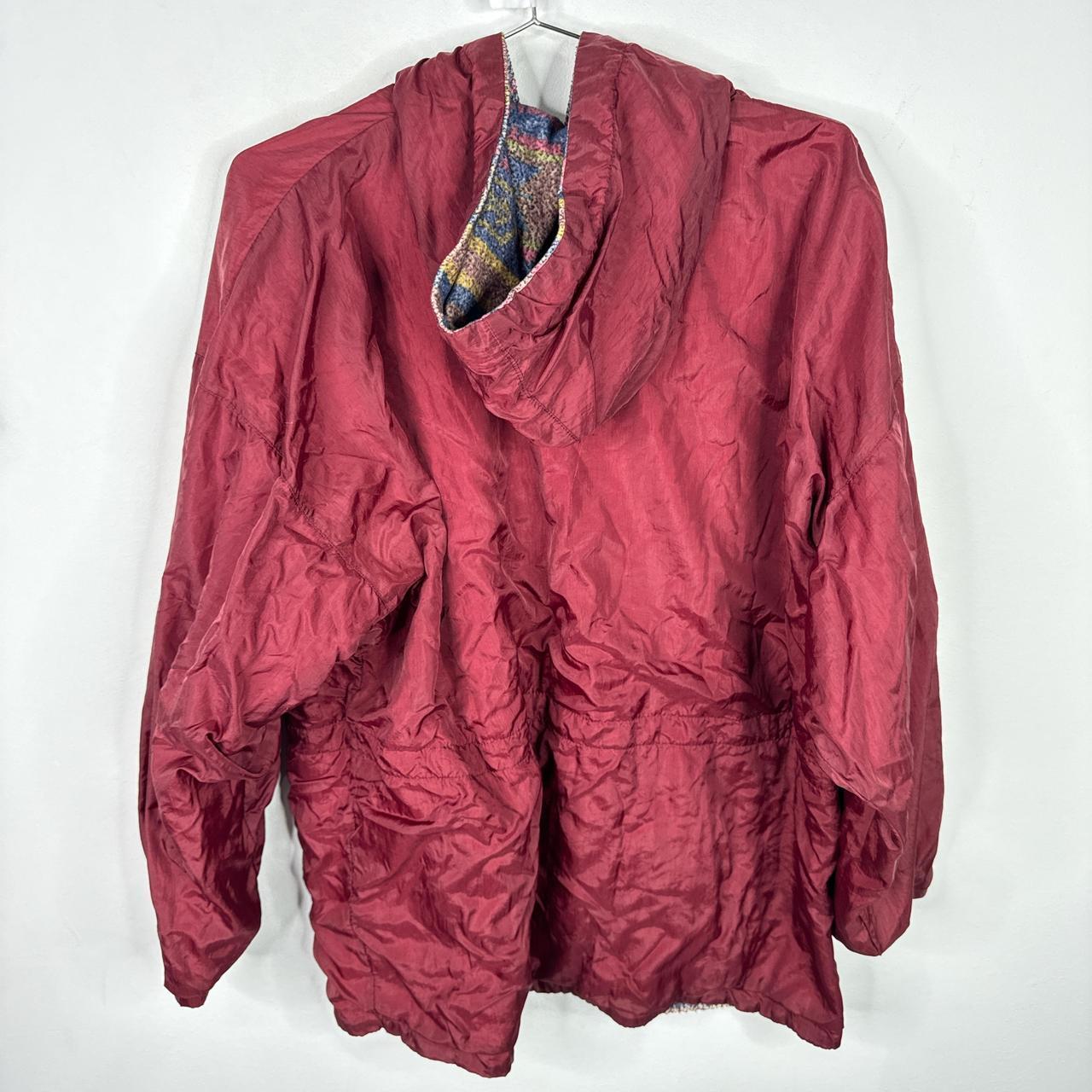 Vintage Aztec reversible red jacket Size -... | Depop