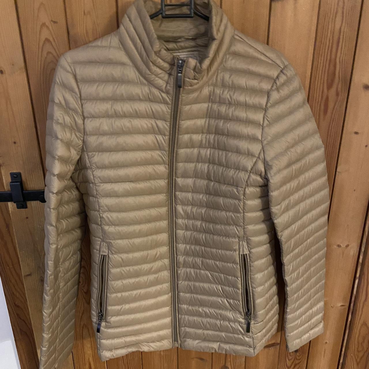 Arabella and Addison, beige/fawn coloured down coat.... - Depop