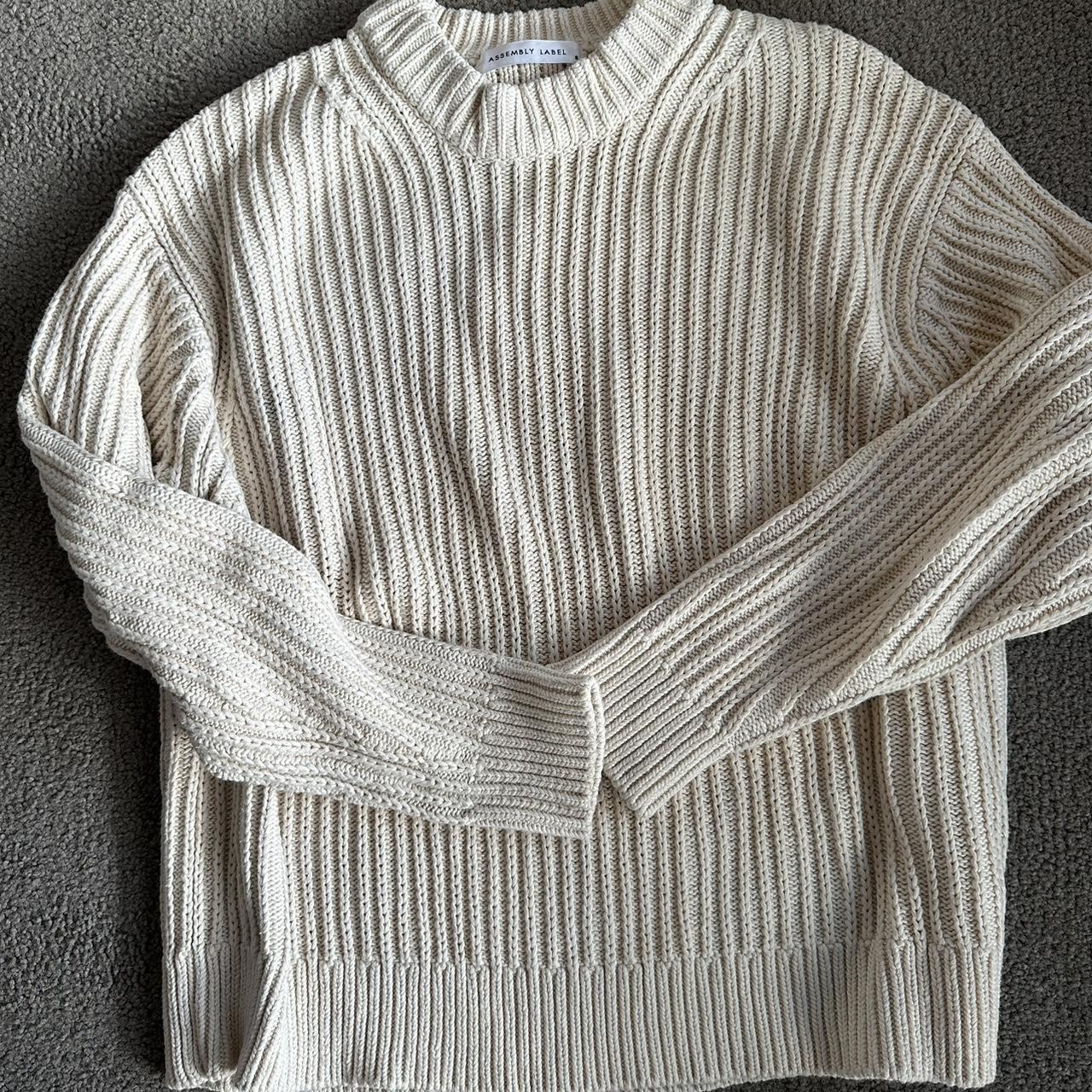 Assembly Label Cable Knit Cream Sweater Size 8 - Depop
