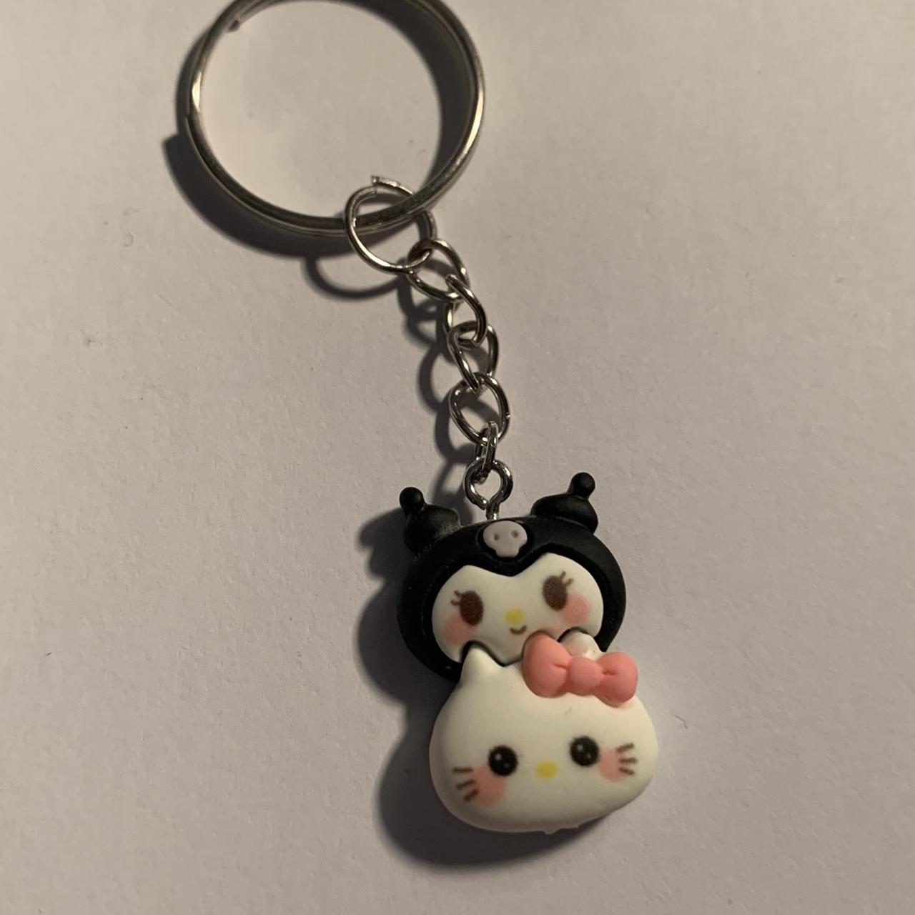 Handmade Kuromi and Hello Kitty keychain #sanrio... - Depop