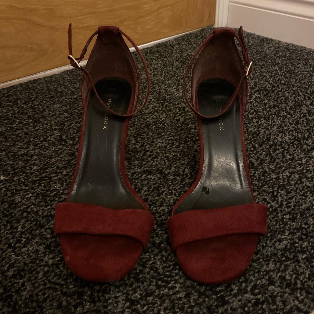 Stunning wine red heels. With dainty buckle strap. I... - Depop