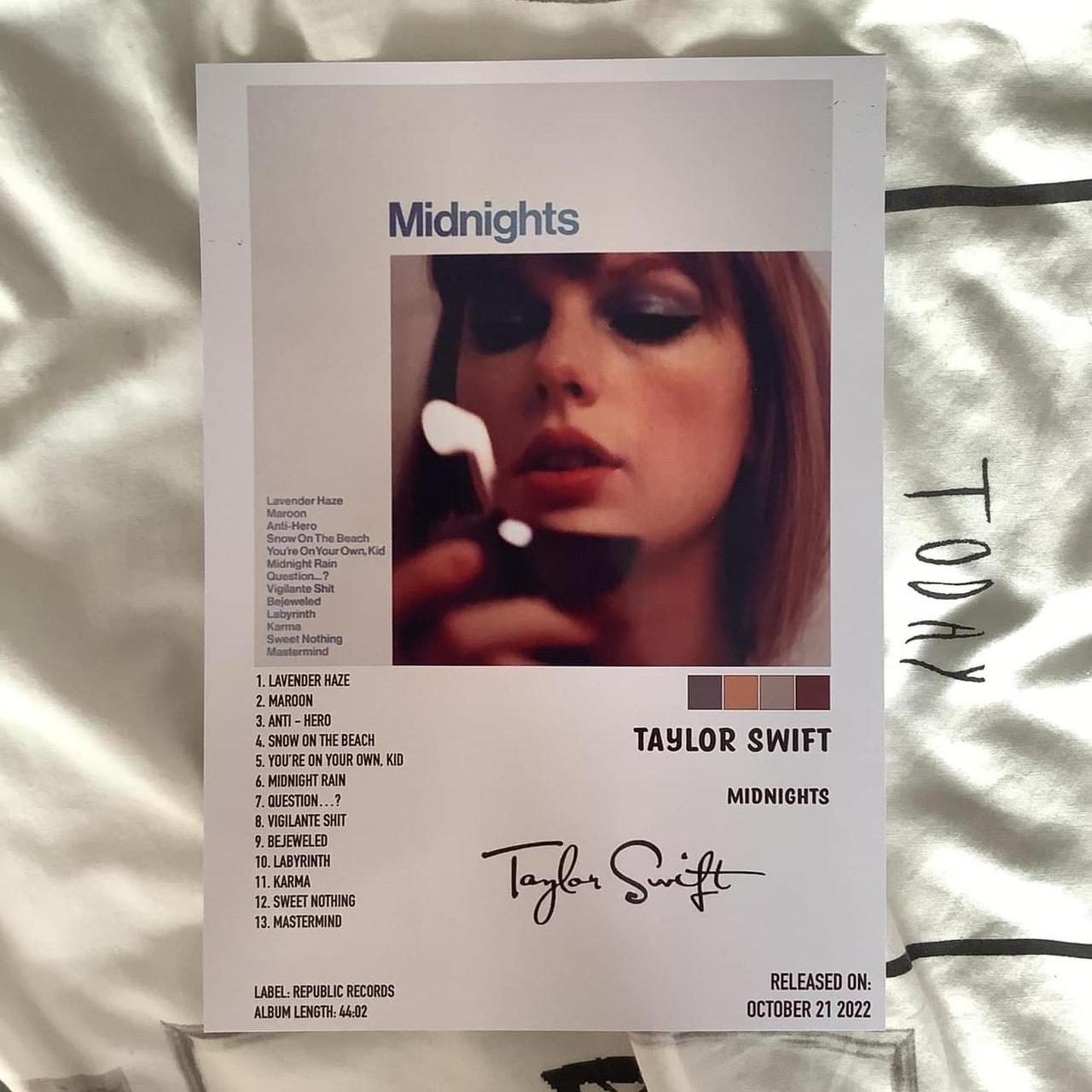 Midnights Taylor Swift Poster A4 premium photo... - Depop