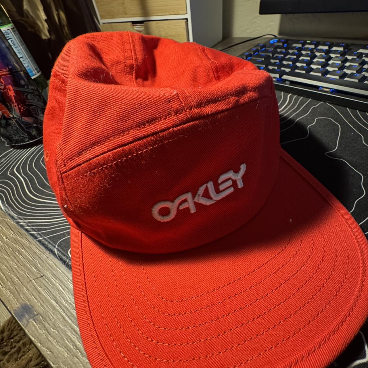 Oakley red and black cap 5 panel #OakleyCap... - Depop