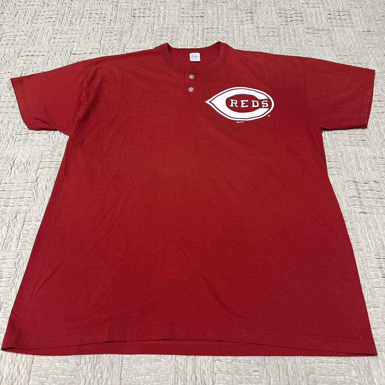 Vintage XL Russell Athletic Cincinnati Reds Henley... - Depop