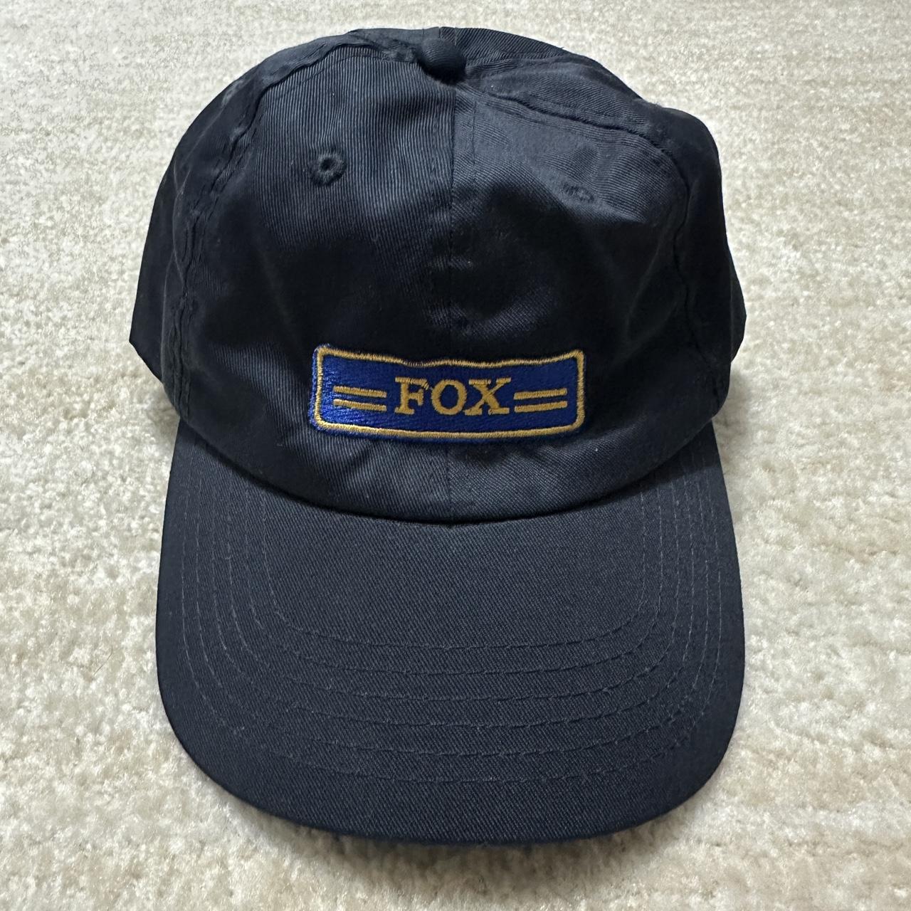 Vintage Fox Company Hat Cap Snap Back Black Logo - Depop