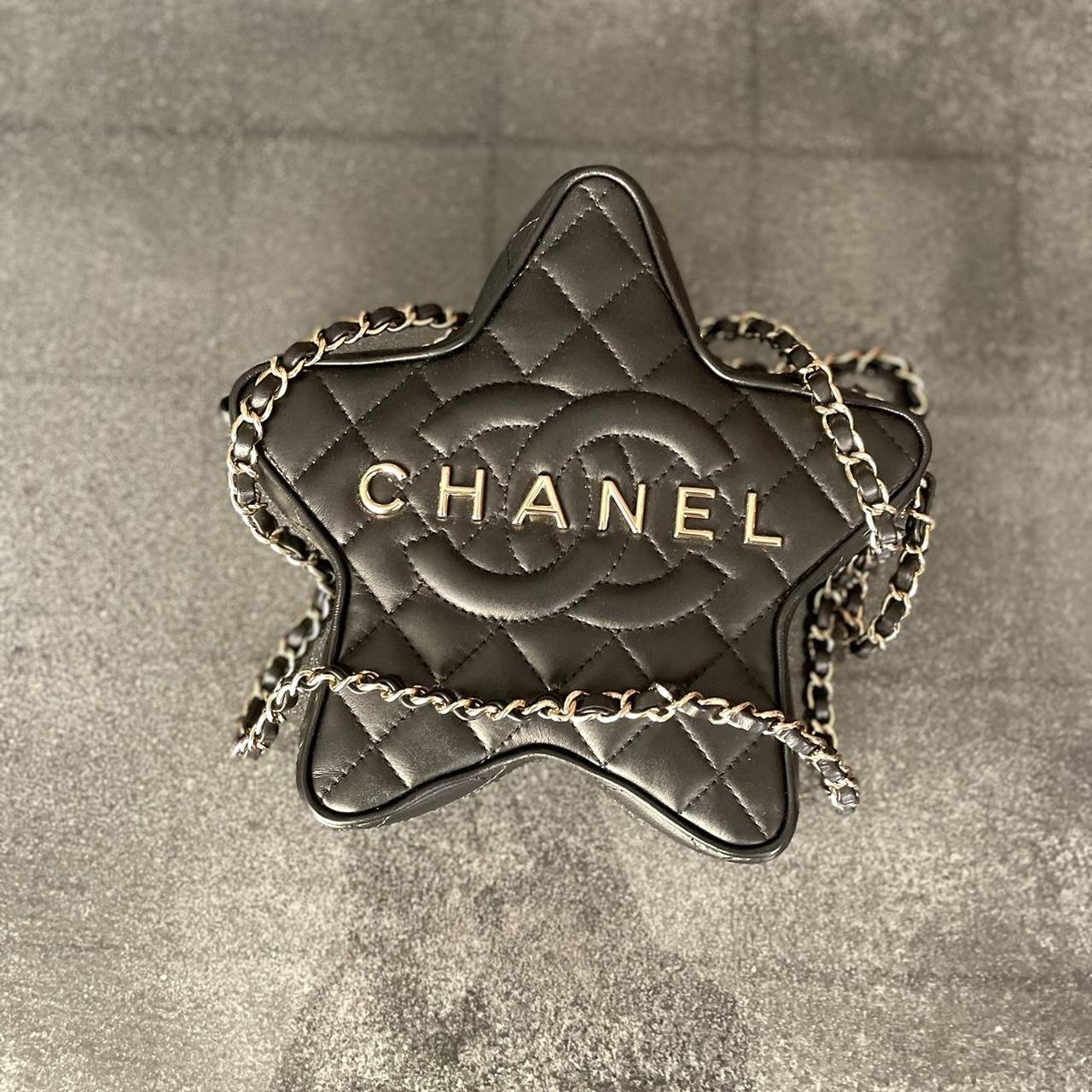 Chanel star handbag black lamb skin - Depop