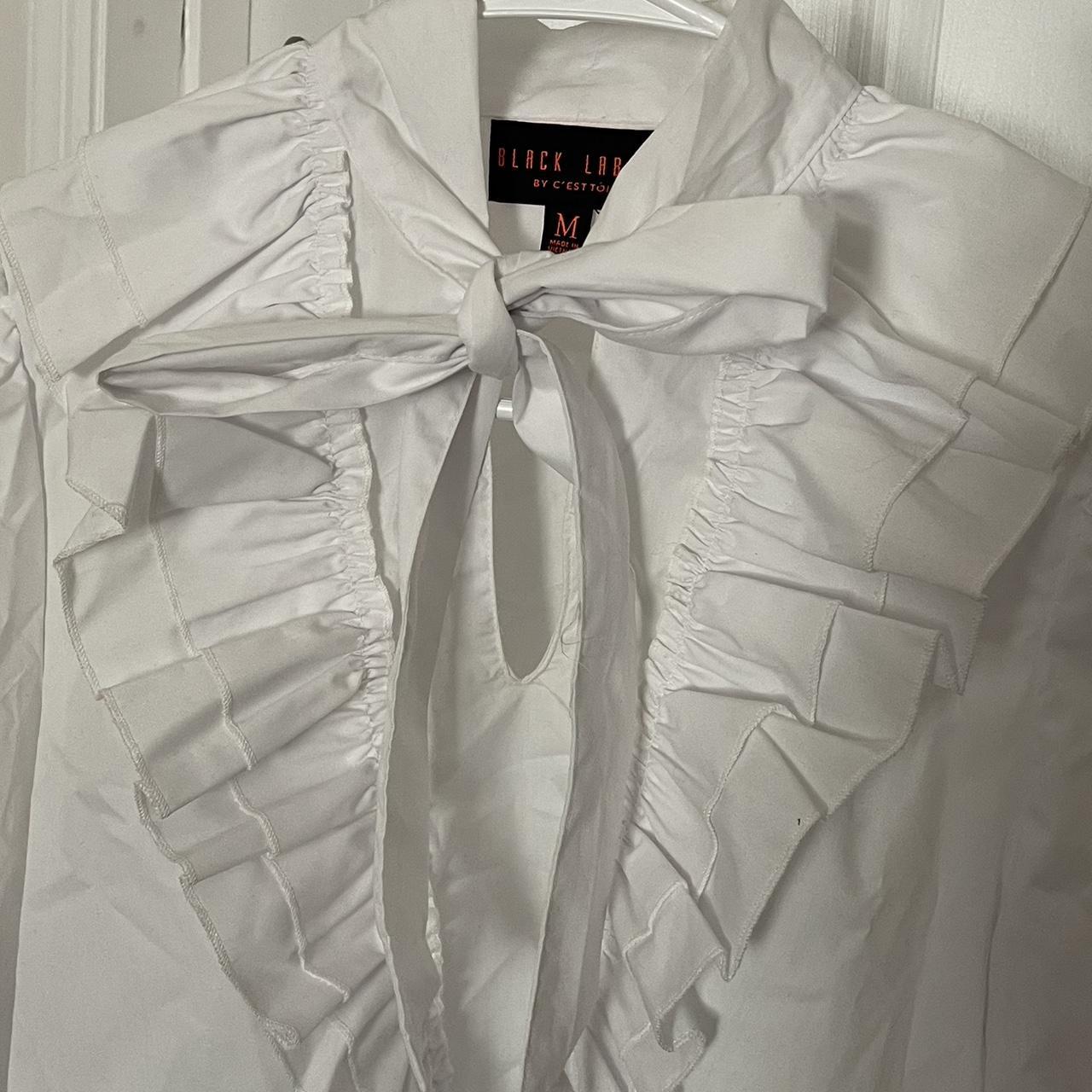 Lovely preppy blouse with big bow on the neck, very... - Depop