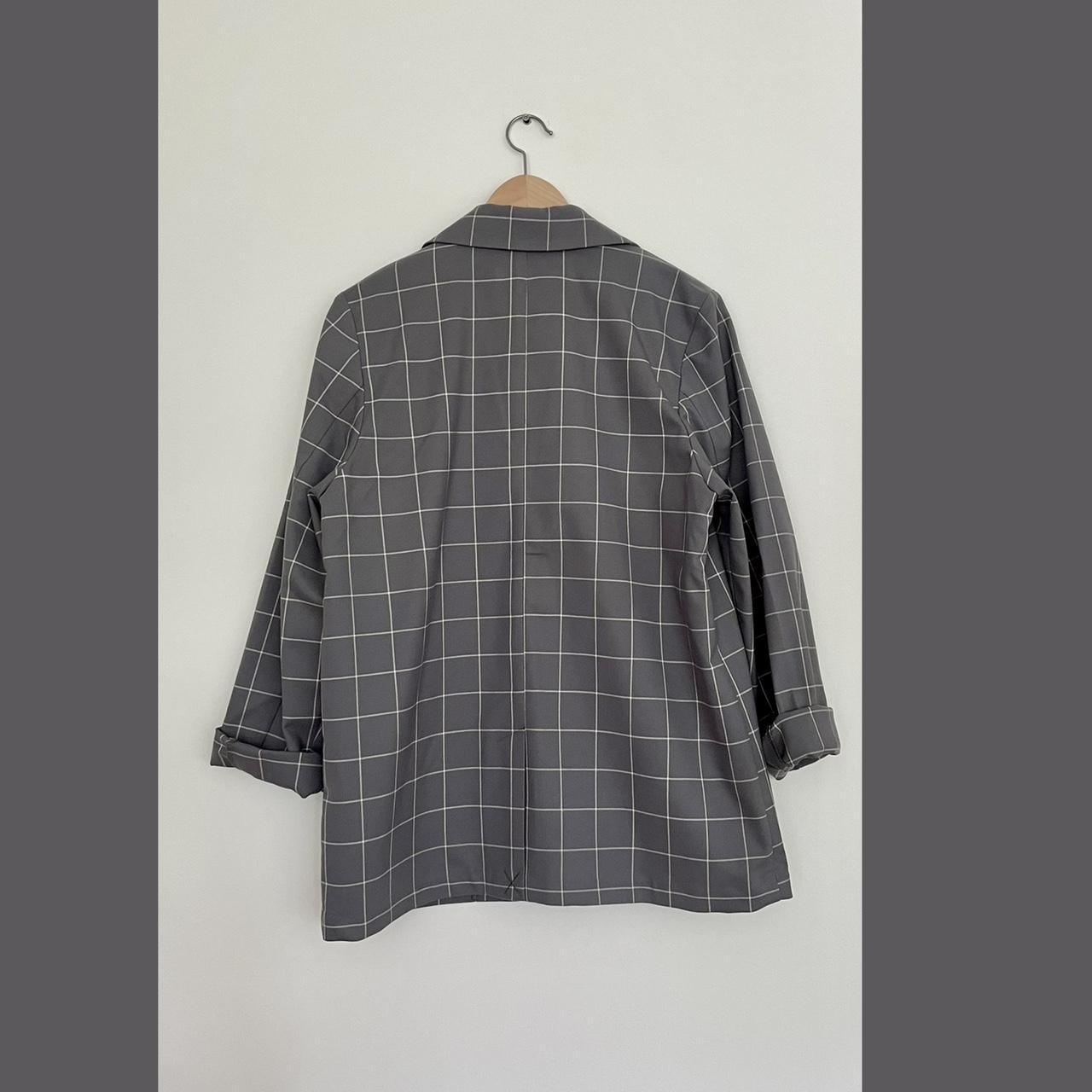 Monki Women's Grey and White Tailored-jackets | Depop