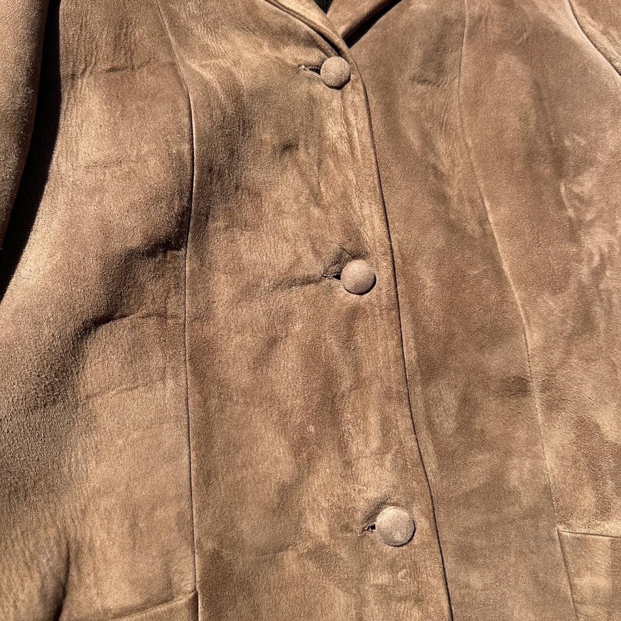 Brown suede leather jacket with soft inside lining.... | Depop
