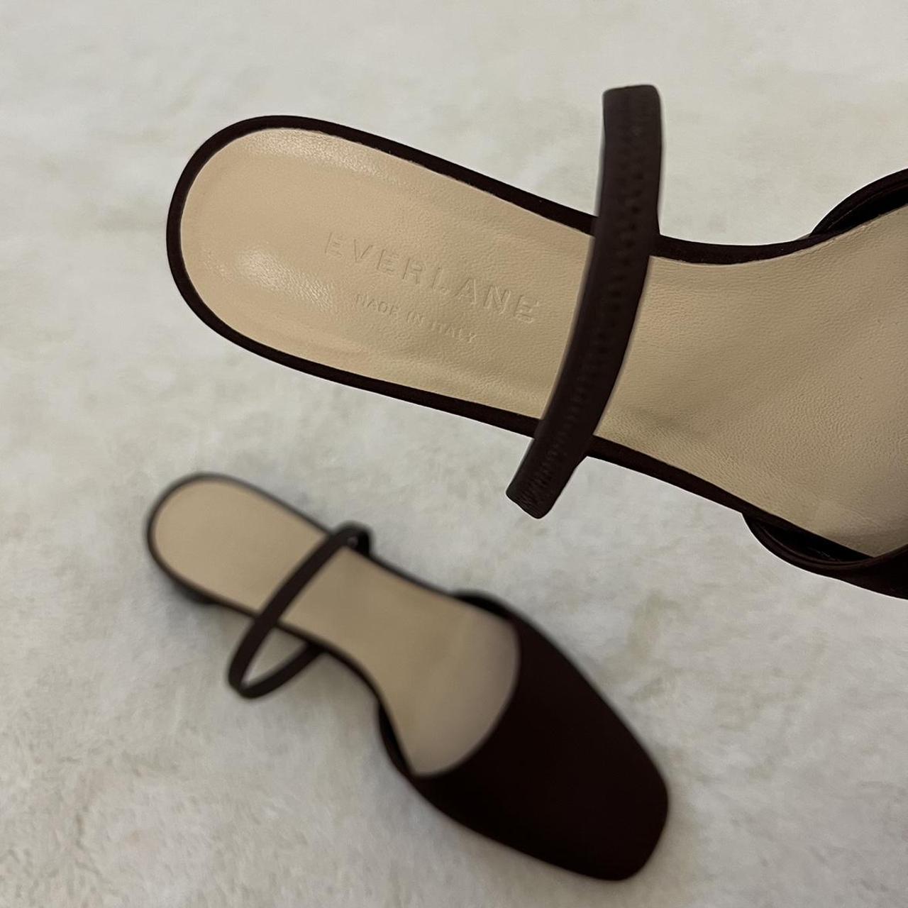 Everlane tapered square toe slingback Satin... | Depop