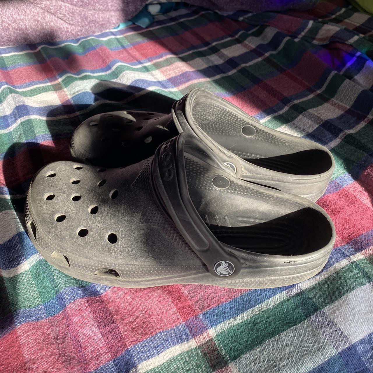 black crocs no size marked, around a women's 10-10.5 - Depop