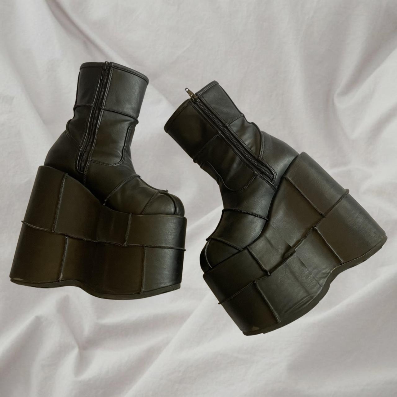 DEMONIA STACK-201 - size 6 - black vegan... - Depop