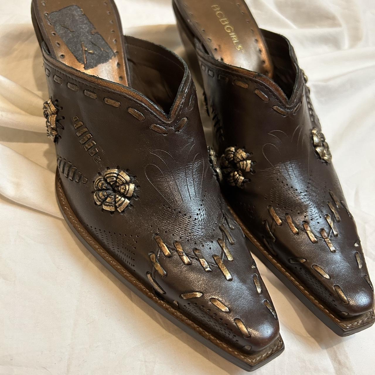 the cutest y2k eclectic western baddie mules brown... - Depop